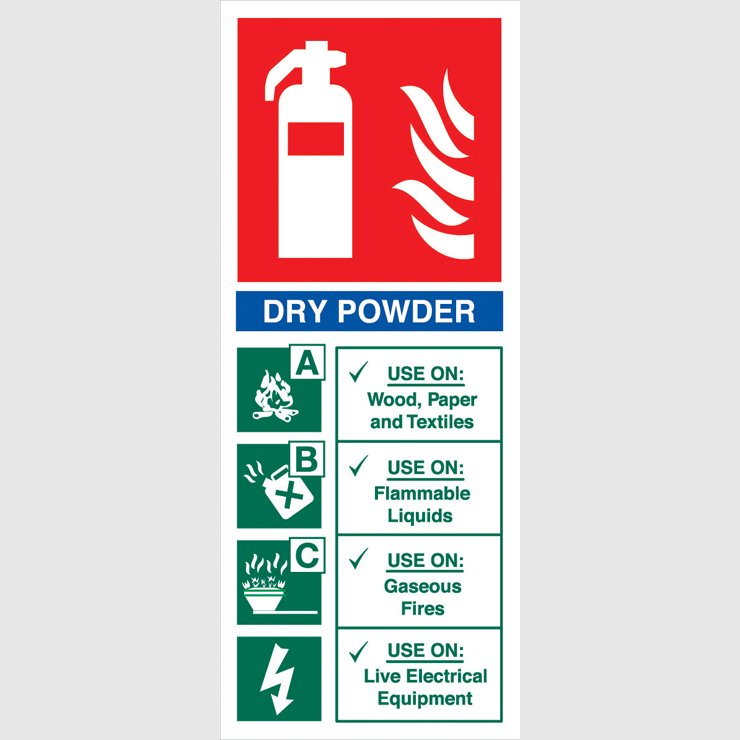 Dry Powder Fire Extinguisher Sign - Slater Signs