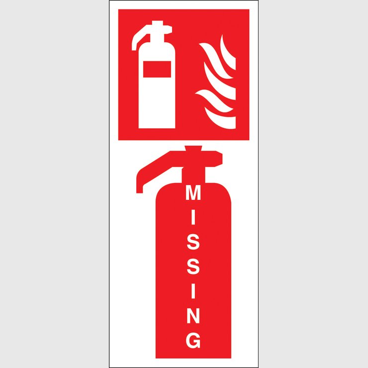 Missing Fire Extinguisher Sign - Slater Signs