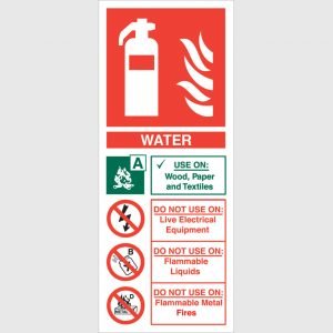 Water Fire Extinguisher Sign - Slater Signs