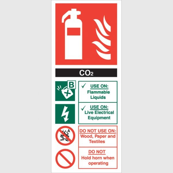 Co2 Fire Extinguisher Sign - Slater Signs