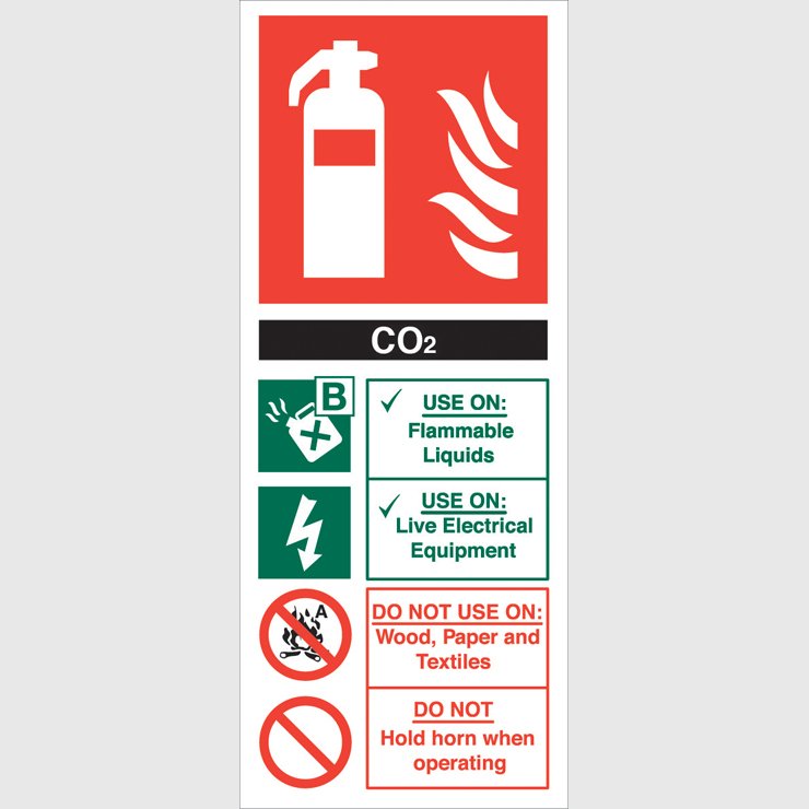 Co2 Fire Extinguisher Sign - Slater Signs