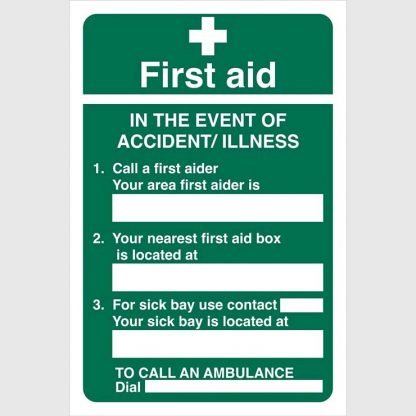 First aid action - Slater Signs