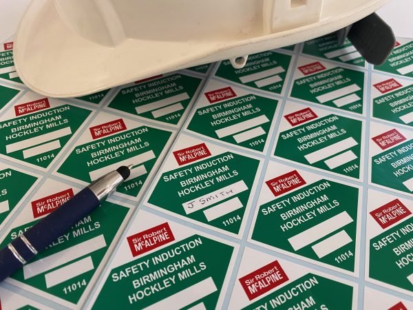 Safety Inducted Stickers | Hard Hat Stickers | 01322 558409