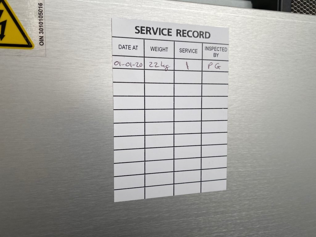 Service Stickers & Maintenance Labels | Slater Signs