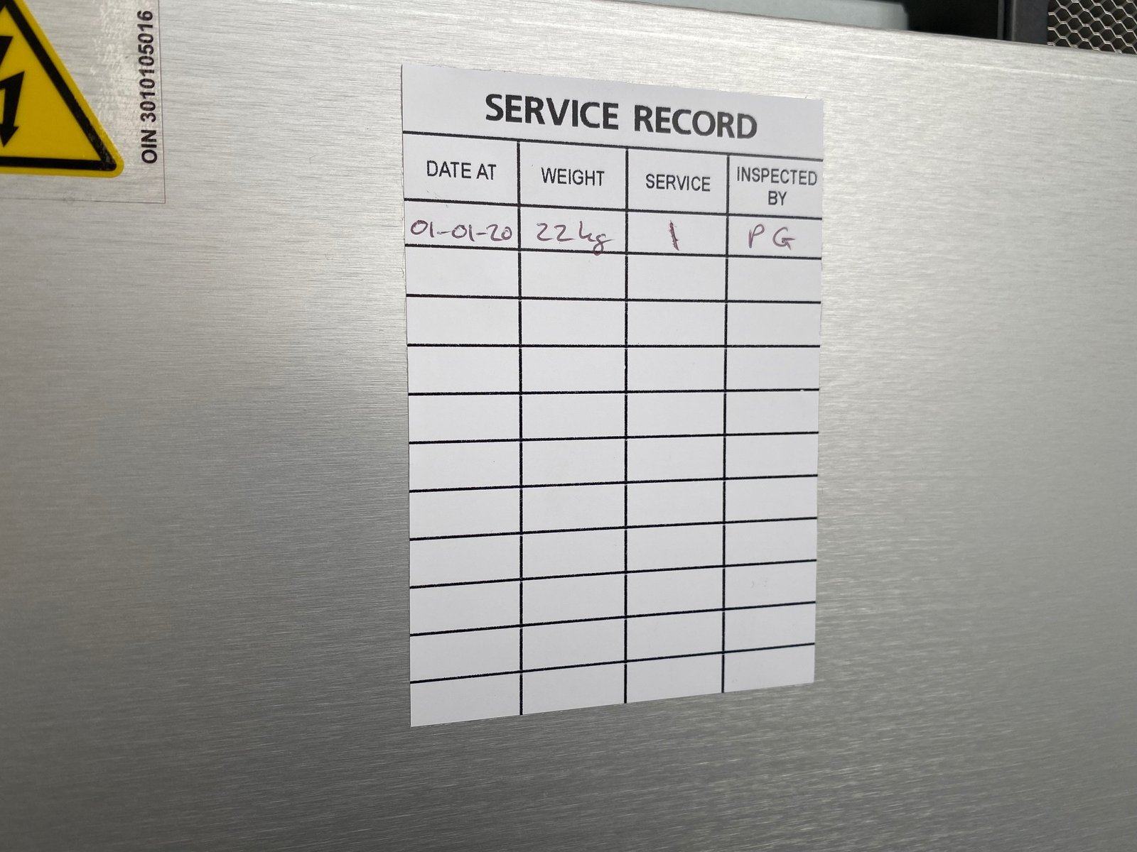 Service Stickers & Maintenance Labels | Slater Signs