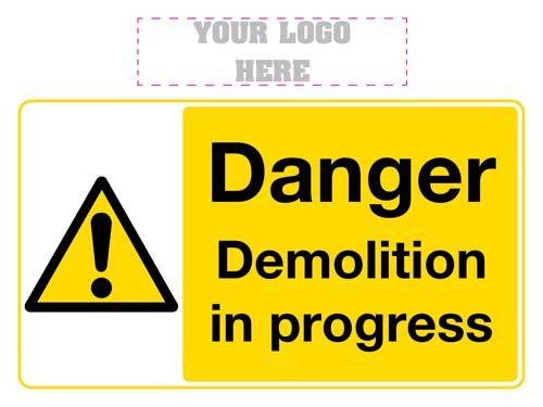 Danger Demolition In Progress Sign - Slater Signs